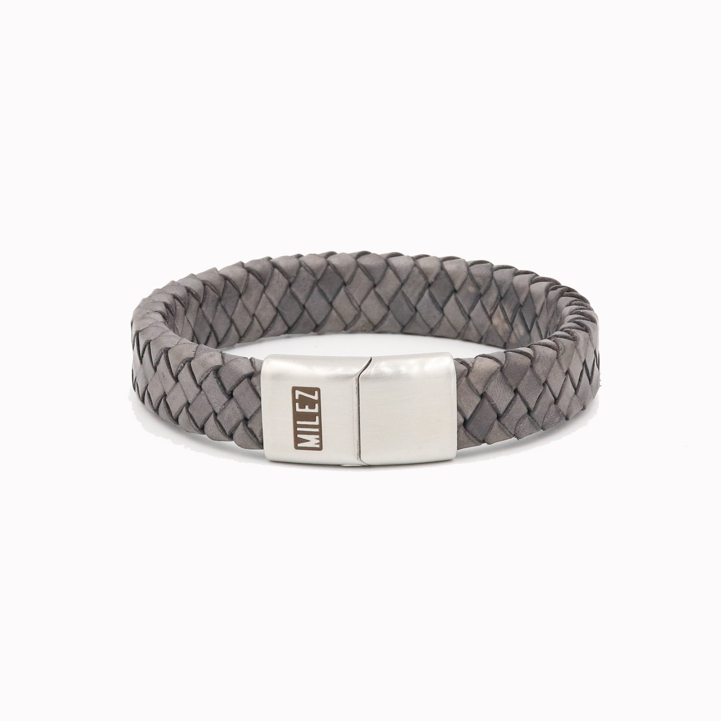 Brede leren armband heren – Milez